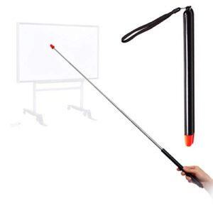 telescopic teachers pointer,teaching pointer stick for classroom,metal hand retractable pointer extended length 47.2 inch, handheld presenter whiteboard pointer (black)