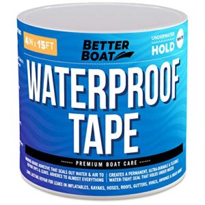 white waterproof tape for leaks thick heavy duty water proof tape sealing marine grade outdoor pools, gutter, underwater, stop leak seal tape waterproof repair patch & seal sealant 15 feet x 4 inches