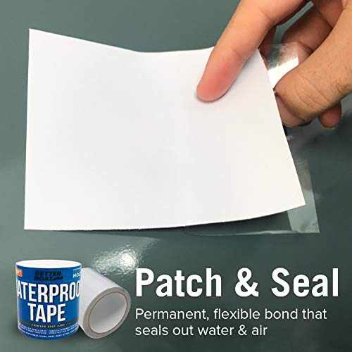 White Waterproof Tape for Leaks Thick Heavy Duty Water Proof Tape Sealing Marine Grade Outdoor Pools, Gutter, Underwater, Stop Leak Seal Tape Waterproof Repair Patch & Seal Sealant 15 Feet x 4 Inches