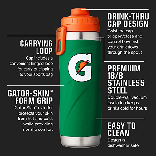 Gatorade Stainless Steel Sport Bottle, 26oz, Double-Wall Insulation