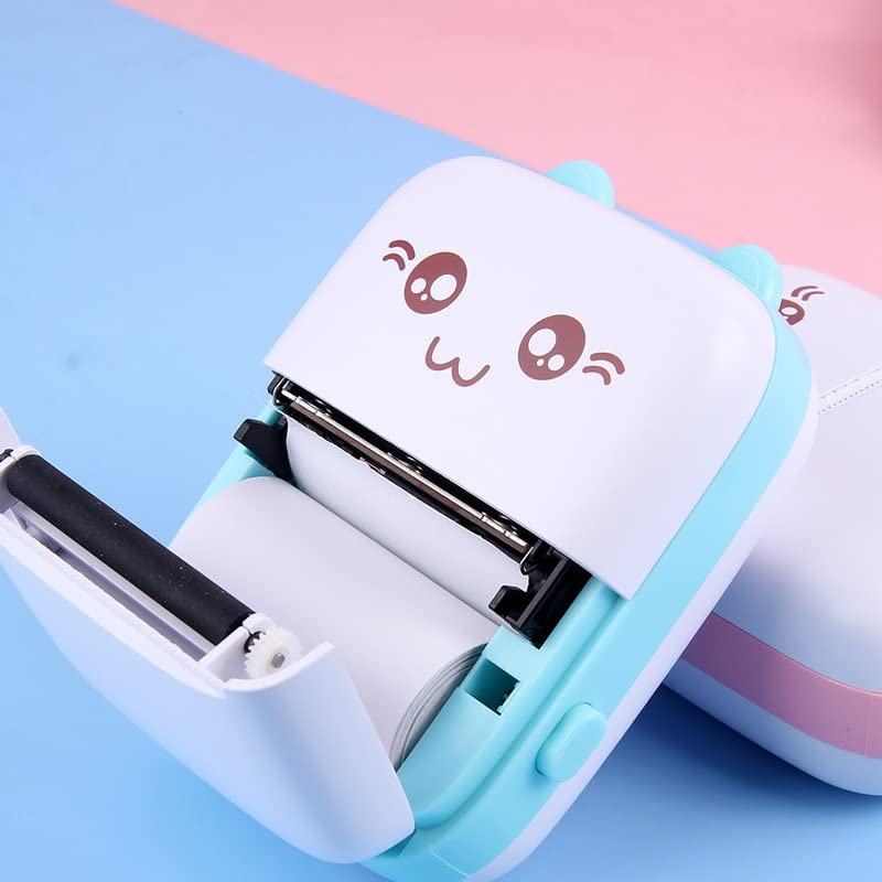 LIUYUNQI Portable Thermal Printer Mini Printer 57mm Printing Printer (Color : Blue, Size : 11.00 * 8.00 * 3.50CM)