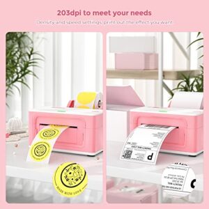 MUNBYN Pink Shipping Label Printer, [Upgraded 2.0] USB Label Printer Maker for Shipping Packages Labels 4x6 Thermal Printer for Home Business, Compatible with Amazon, Etsy, Ebay, Shopif