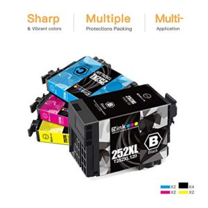 E-Z Ink (TM Remanufactured Ink Cartridge Replacement for Epson 252XL 252 XL Ink cartridges Combo Pack for Workforce WF-7110 WF-7710 WF-7720 WF-3640 WF-3620 (4 Large Black, 2 Cyan 2 Magenta 2 Yellow)