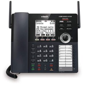 vtech am18447 main console 4-line expandable small business office phone system with answering machine, intercom, auto attendant & music on hold , black