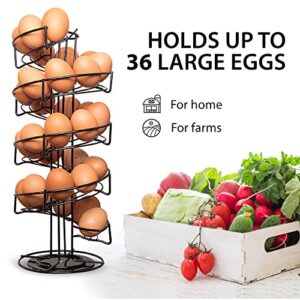 Egg Holder Countertop, Egg Baskets For Fresh Eggs, Egg Dispenser, Fresh Egg Holder Countertop - 3 Dozen Eggs - Non-Slip Base Countertop Egg Holder for Fresh Eggs