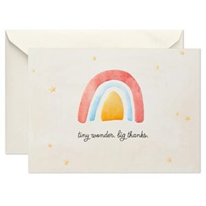 hallmark pack of baby shower thank you cards, watercolor rainbow (40 cards and envelopes)