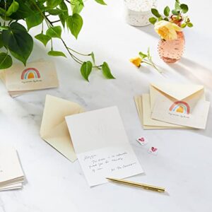 Hallmark Pack of Baby Shower Thank You Cards, Watercolor Rainbow (40 Cards and Envelopes)