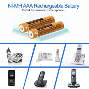 CIEEDE HHR-55AAABU NI-MH AAA Rechargeable Battery for Panasonic 1.2V 550mah 4Pack NiMH AAA Batteries for Panasonic Cordless Phones, Electronics, Remote Controls