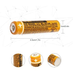 CIEEDE HHR-55AAABU NI-MH AAA Rechargeable Battery for Panasonic 1.2V 550mah 4Pack NiMH AAA Batteries for Panasonic Cordless Phones, Electronics, Remote Controls