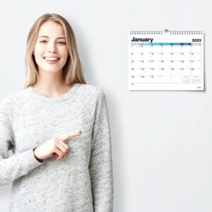 Dunwell Wall Calendar 2023 - (8.5x11, Blue Shades) Office Calendar 2023, Spiral Bound Hanging Calendar for Wall or Desk, Monthly Calendar 8.5 x 11