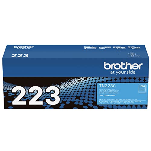 Brother Genuine TN223C, Standard Yield Toner Cartridge, Replacement Cyan Toner, Page Yield Up to 1,300 Pages, TN223, Amazon Dash Replenishment Cartridge