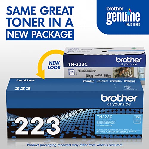 Brother Genuine TN223C, Standard Yield Toner Cartridge, Replacement Cyan Toner, Page Yield Up to 1,300 Pages, TN223, Amazon Dash Replenishment Cartridge