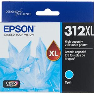 EPSON T312 Claria Photo HD -Ink High Capacity Cyan -Cartridge (T312XL220-S) for select Epson Expression Photo Printers