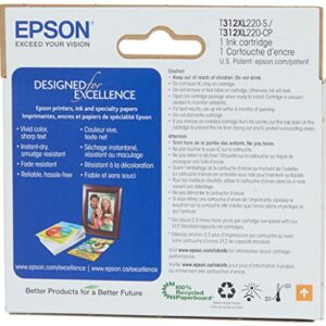 EPSON T312 Claria Photo HD -Ink High Capacity Cyan -Cartridge (T312XL220-S) for select Epson Expression Photo Printers