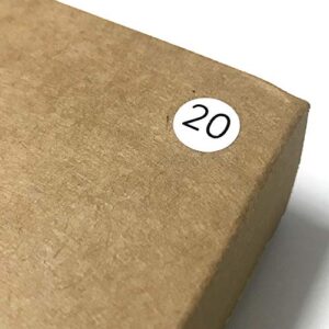 25 Sheets, 1 to 100, Number Stickers Labels - 0.4" Round, Pack of 2500