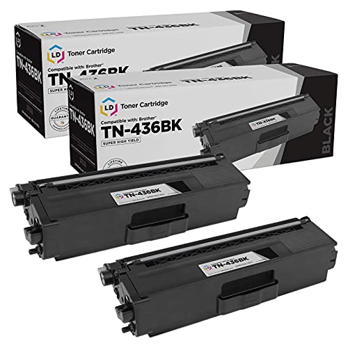 LD Products Compatible Toner Cartridges Replacements for Brother TN436BK TN-436 TN436 Super High Yield for use in Brother MFC-L8900CDW HLL8360CDW HL-L9310CDW HL-L9310CDWTT MFC-L9570CD (Black, 2-Pack)