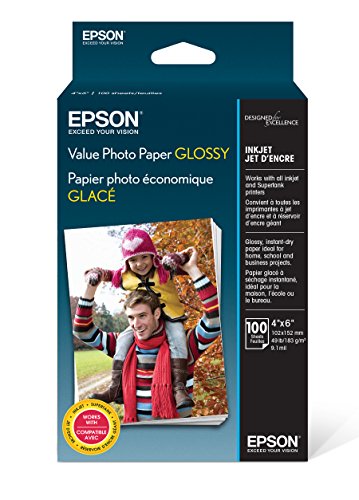 Epson Value Photo Paper Glossy, 4"x6", 100 Sheets (S400034)