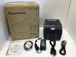 intermec pc43tb00000201 intermec, pc43t printer, 4″ thermal transfer/direct thermal desktop printer, 203 dpi, icon display, tear-off, usb 2.0 and usb host, includes latin fonts, us power cord