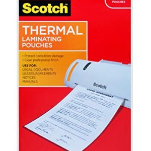 Scotch Brand Thermal Laminating Pouches, 8.9 x 14.4-Inches, Legal Size, 20-Pack (TP3855-20)