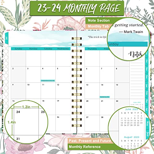 2023-2024 Planner – Jul 2023 – Jun 2024, Weekly ＆ Monthly Academic Planner 2023-2024, 6.4" x 8.5" with Tabs, Flexible Hardcover, Thick Paper, Strong Binding, Back Pocket, Inspirational Quotes ＆ Notes