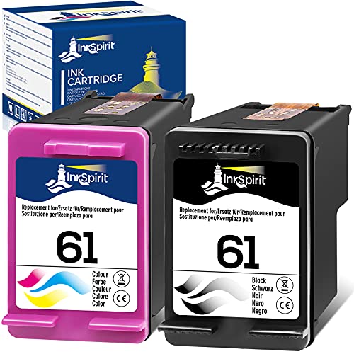 Remanufactured Ink Cartridge Replacement for HP 61 HP61 Black Color Combo Pack for Envy 4500 4502 5530 DeskJet 2512 1512 2542 2540 2544 3000 3052a 1055 3051a 2548 OfficeJet 4630 Updated Chip