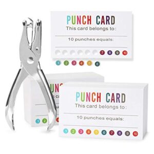 ONEDONE Reward Punch Cards (Pack of 200) Behavior Incentive Awards for Kids Students Teachers Home Classroom School Business Loyalty Gift Card - 3.5" x 2"