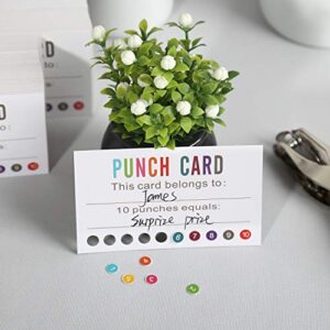 ONEDONE Reward Punch Cards (Pack of 200) Behavior Incentive Awards for Kids Students Teachers Home Classroom School Business Loyalty Gift Card - 3.5" x 2"