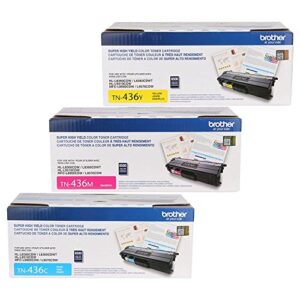 brother tn-436 super high yield toner cartridge set colors only (6,500 yield)