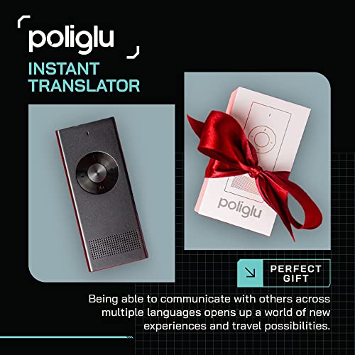 Poliglu Instant Two-Way Language Translator - Translators Devices for 36 Languages. Make Communication Easier with This Innovative Portable Translation Device. Perfect as a Pocket Dictionary