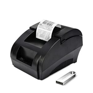 teinenron t5890k receipt printer 58mm thermal pos printer usb desktop barcode bill printer 90mm/s high speed mini small printing machine support esc/pos for shipping/business/restaurant/kitchen