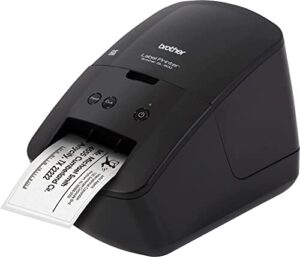 brother ql-600 economic desktop label printer, black – wired usb connectivity – up to 2.4″ wide and 44 labels per minute print speeds, 300 x 600 dpi, automatic cutter label maker for home and office