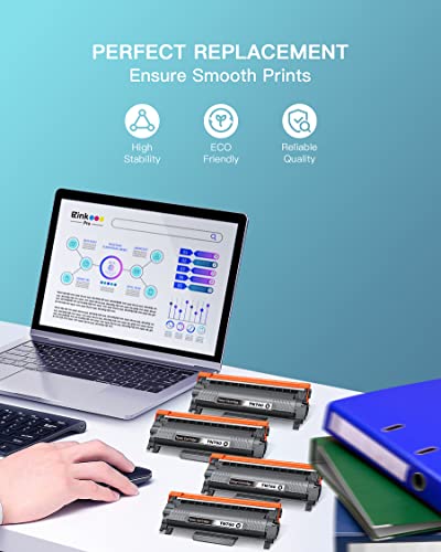 E-Z Ink Pro Compatible Toner Cartridge Replacement for Brother TN760 TN-760 TN730 to Use with HL-L2350DW HL-L2395DW HL-L2390DW HL-L2370DW MFC-L2750DW MFC-L2710DW DCP-L2550DW (Black,4 Pack)