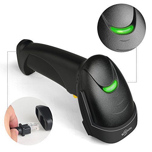 Handheld USB Barcode Scanner Wired Automatic 1D Bar Code Reader for Supermarket, Convenience Store, Warehouse