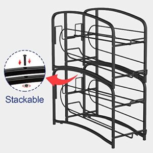 Auledio Stackable Beverage Can Dispenser Rack, Storage Organizer Holder for Canned food or Pantry Refrigerator,Black(2 Pack)