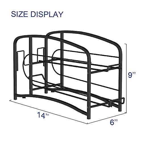 Auledio Stackable Beverage Can Dispenser Rack, Storage Organizer Holder for Canned food or Pantry Refrigerator,Black(2 Pack)