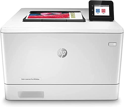 HP Laserjet Pro M454dw Wireless Color Laser Printer (W1Y45A), Print Only, 28ppm, 600x600 dpi, Duplex Printing, 2.7" Color Touchscreen Display, Auto On/Off Technology, Wi-Fi, Lanbertent Printer Cable