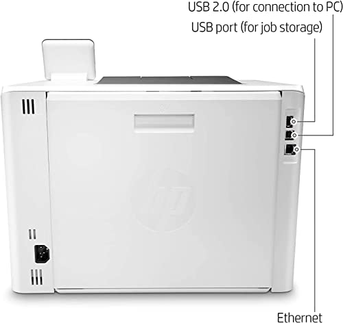 HP Laserjet Pro M454dw Wireless Color Laser Printer (W1Y45A), Print Only, 28ppm, 600x600 dpi, Duplex Printing, 2.7" Color Touchscreen Display, Auto On/Off Technology, Wi-Fi, Lanbertent Printer Cable