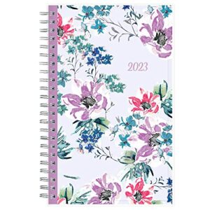 blue sky 2023 weekly and monthly planner, january – december, 5″ x 8″, clear pocket cover, wirebound, laila (142087)