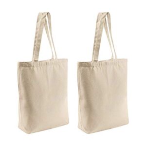 canvas tote bags,2 pcs tote bags multi-purpose reusable blank canvas bags use for grocery bags,shopping bags,diy gift bags