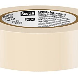 Scotch Contractor Grade Masking Tape, Tan, Tape for General Use, Multi-Surface Adhesive Tape, 1.41 Inches x 60.1 Yards, 6 Rolls