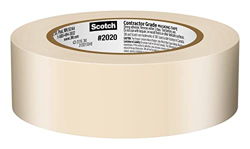 Scotch Contractor Grade Masking Tape, Tan, Tape for General Use, Multi-Surface Adhesive Tape, 1.41 Inches x 60.1 Yards, 6 Rolls