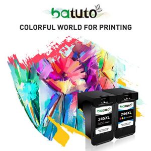 batuto Remanufactured Inkjet Replacement for Canon PG-245XL CL-246XL 245 246 XL (1 Black, 1 Tri-Color) for Pixma MX492 MX490 MG2520 MG2920 MG2420 MG2522 MG2922 MG2525 MG3022 MG3020 IP2820