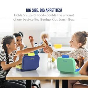 Bentgo® Pop - Leak-Proof Bento-Style Lunch Box with Removable Divider for 3-4 Compartments - Perfect for Kids 8+ and Teens, Microwave/Dishwasher Safe, BPA-Free & Sustainable (Navy Blue/Chartreuse)