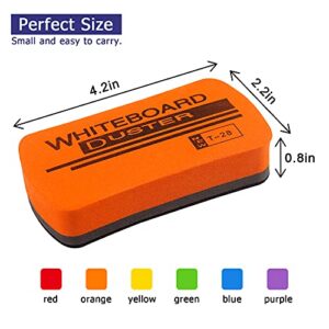 6 Pack White Board Erasers Magnetic Whiteboard Dry Eraser for White Board, Whiteboard Erasers for Kids Classroom, 6 Colors