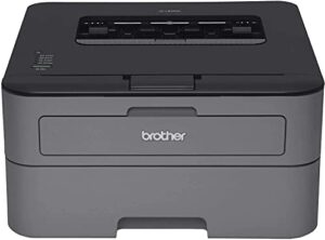 2021 brother monochrome laser printer with duplex printing, 2400 x 600 dpi, automatic duplex (2-sided) printing, up to 27 pages per minute, usb connection, compact hl-l2300d w/gm usb cable