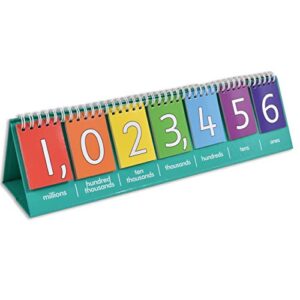 edxeducation student place value flip chart – millions – double-sided with whole numbers and decimals – learn to count by ones, tens, hundreds, thousands and millions