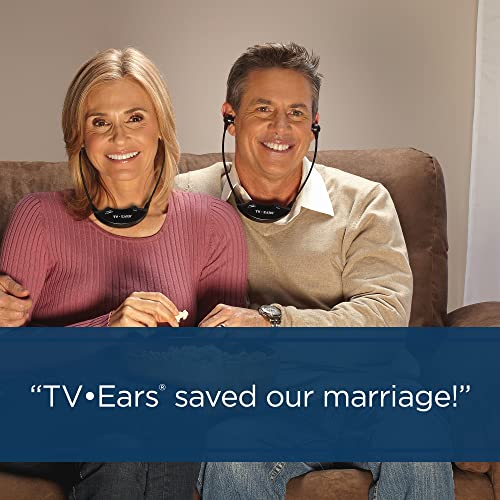 TV Ears Dual Digital Wireless Headset System - Use 2 Headsets at same time w/ Different Volume, Supports All TVs, Ideal for Seniors & Hearing Impaired, Infrared, Plug N' Play - Dr Recommended - 11841