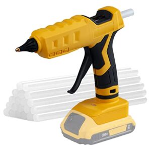 mellif cordless hot glue gun for dewalt 20v max battery, handheld electric power glue gun full size for arts & crafts & diy with 20 glue sticks (battery not included)