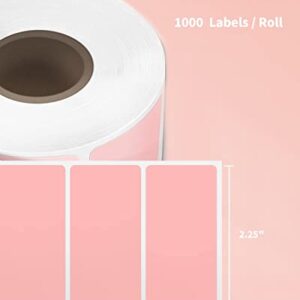 Label Printer with Thermal Pink Round Label - 1.25" x 2.25",1000 Sheets/Roll, 1 Roll