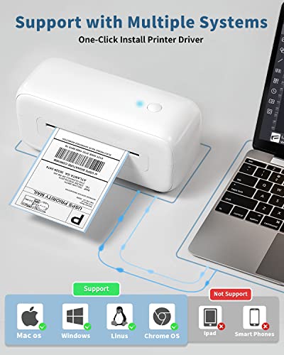 Label Printer with Thermal Pink Round Label - 1.25" x 2.25",1000 Sheets/Roll, 1 Roll